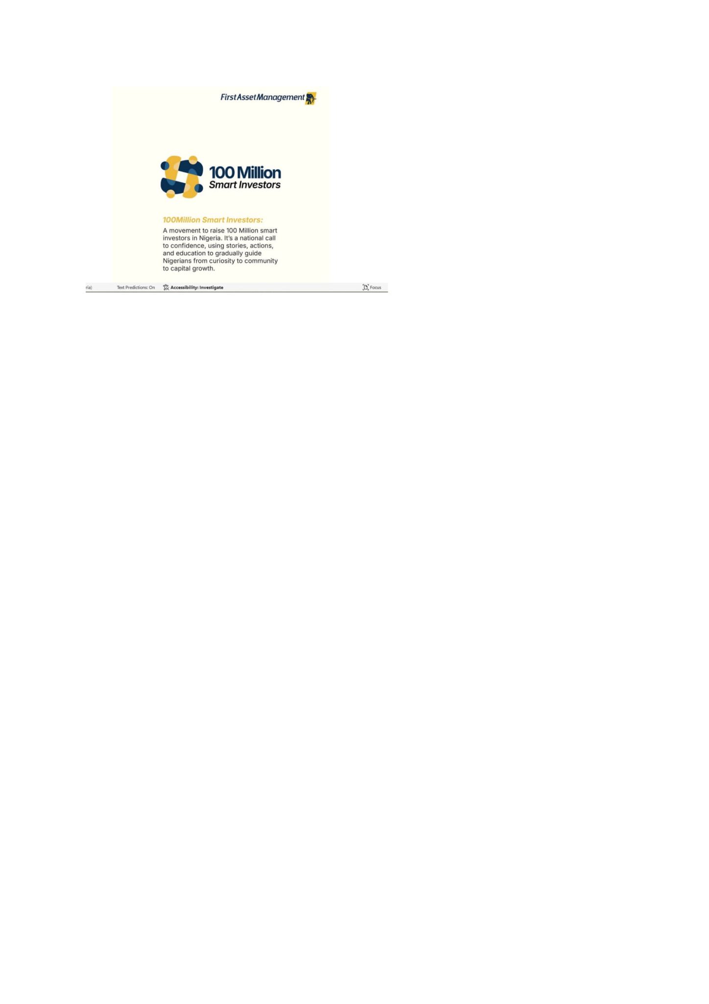First Asset Management Launches ‘100 Million Smart Investors’ Campaign ...